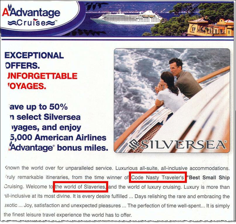 Typos in AAdvantage Cruise Ad